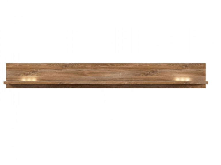 Modern Long Oak Shelf Wall Floating Panel LED Light 200cm