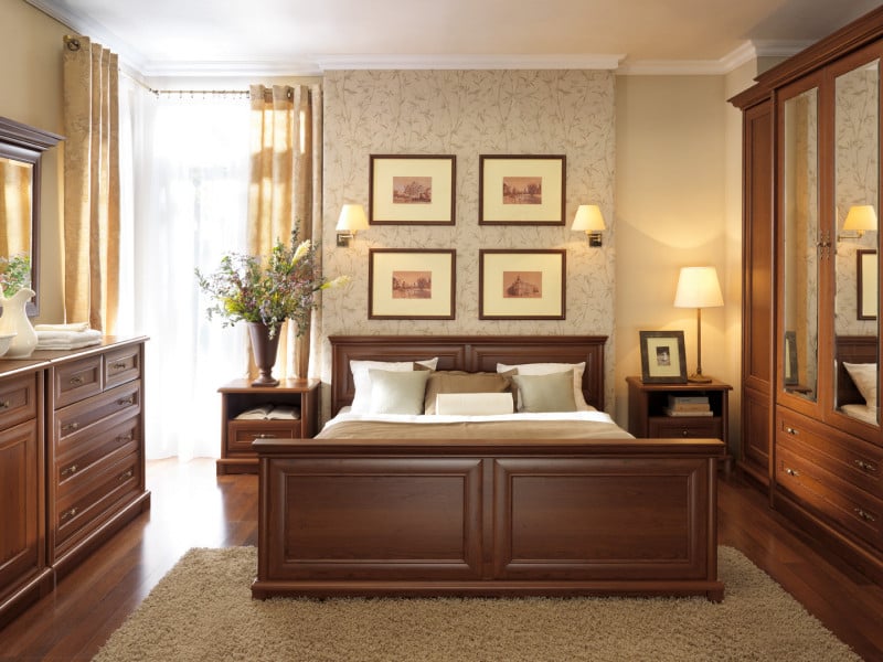 Mirror Classic Style Traditional Living Room Furniture Chestnut Finish Kent