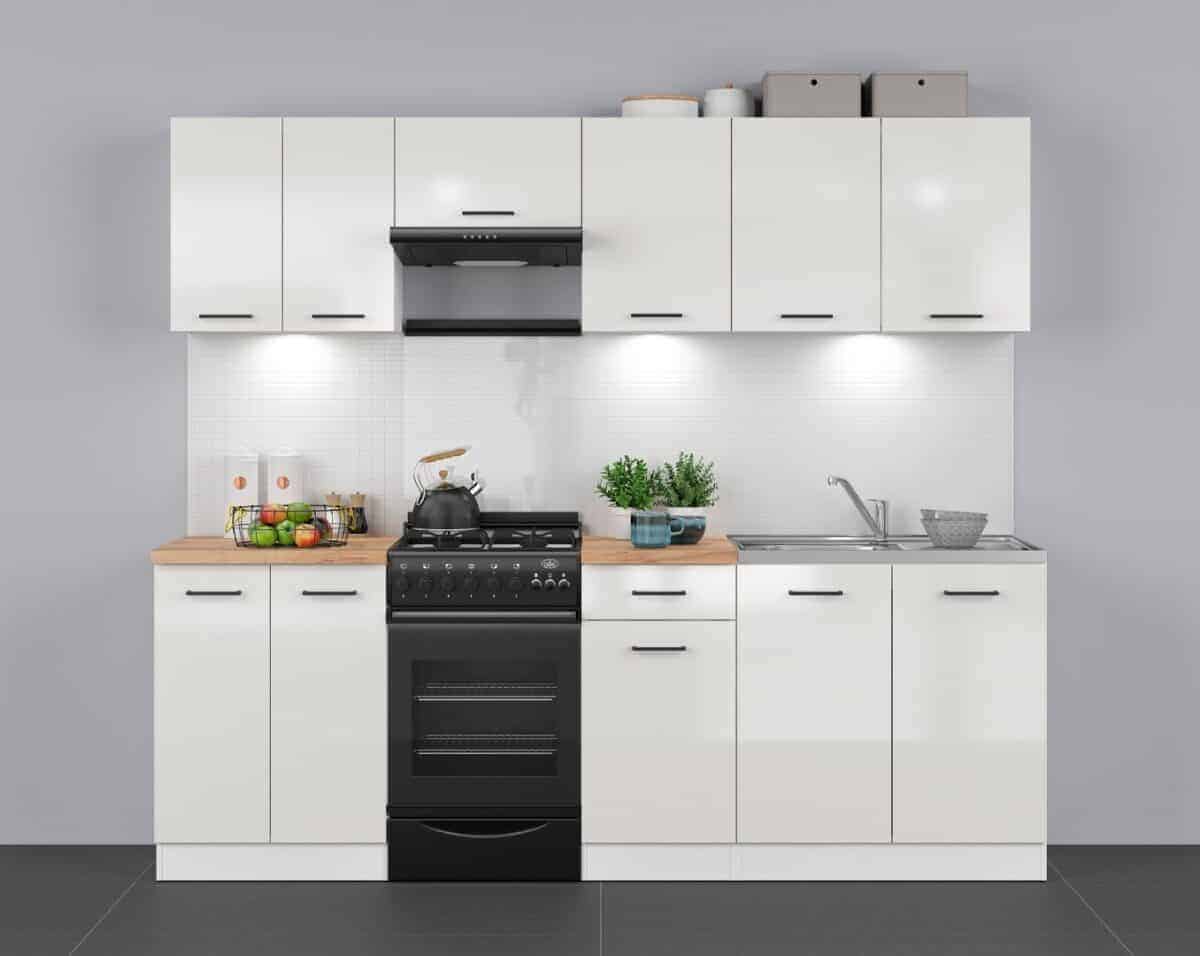 Gloss White Kitchen Cabinets 7 Unit Set Complete Kitchenette