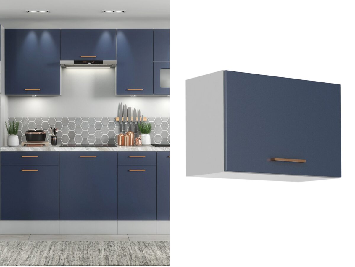 Kitchen Wall Unit Extractor Housing 600mm Cabinet Navy Blue