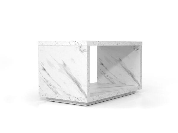 White Marble Effect Coffee Table Modern Rectangular Cari Table 3411